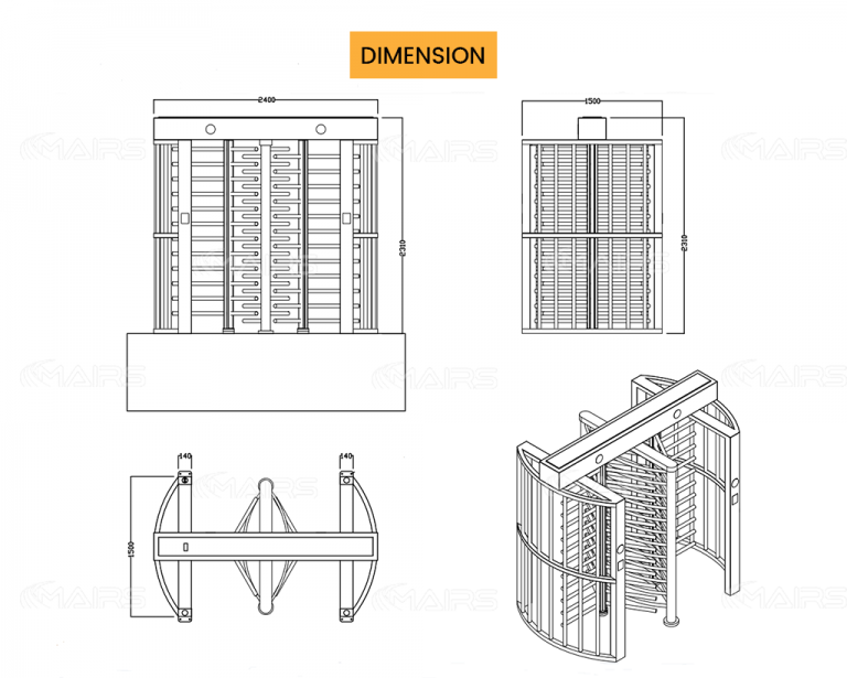 Affordable Powder Coated Full Height Turnstile Gate 2022